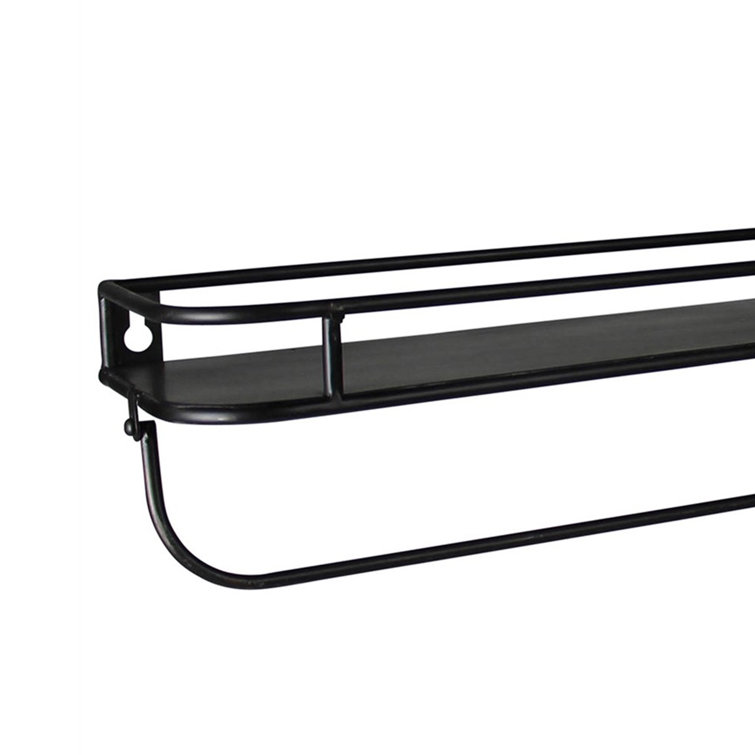 Steelside™ Caribou Metal Accent Shelf with Towel Bar & Reviews ...