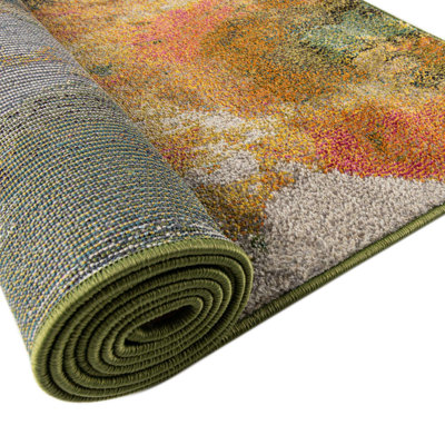 Wade Logan® Ansela Performance Green/Orange Rug | Wayfair