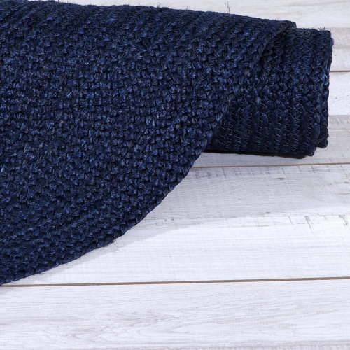 Latitude Run® Handmade Flatweave Jute/Sisal Navy Rug & Reviews | Wayfair