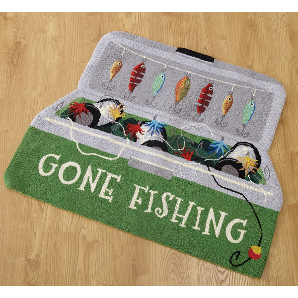 Millwood Pines Wattson Beach Gone Fishing Shaped Hand-Hook Wool ...