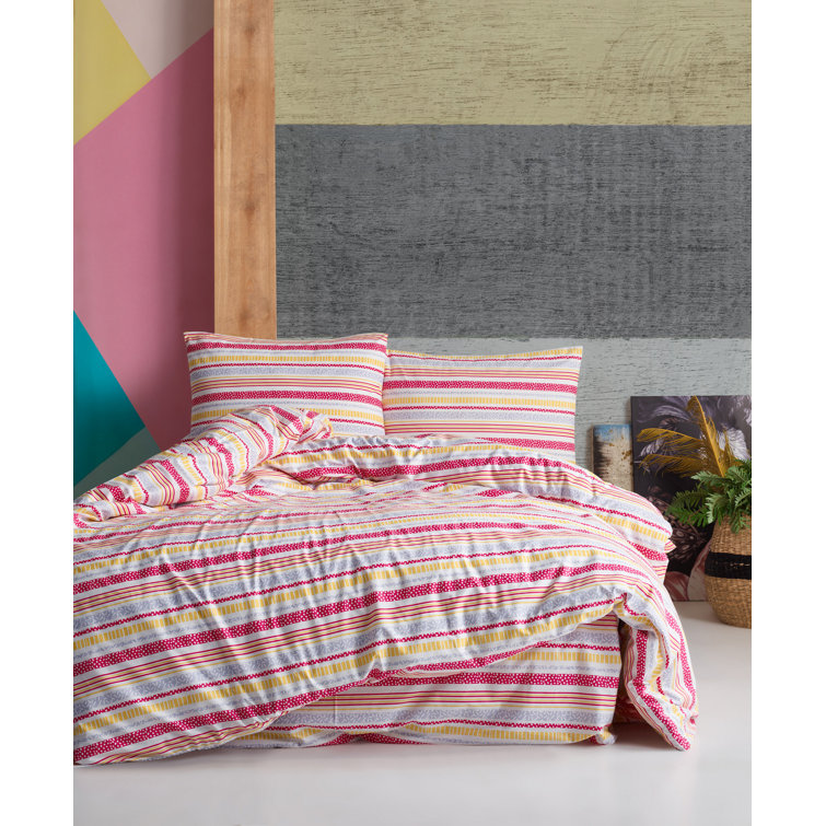 Ebern Designs Dornhoffer Pink/White/Yellow/Blue Reinforced Cotton 142 ...