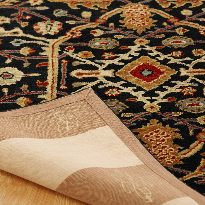 World Menagerie Steffen Handmade Hand Tufted Wool Black Rug & Reviews ...