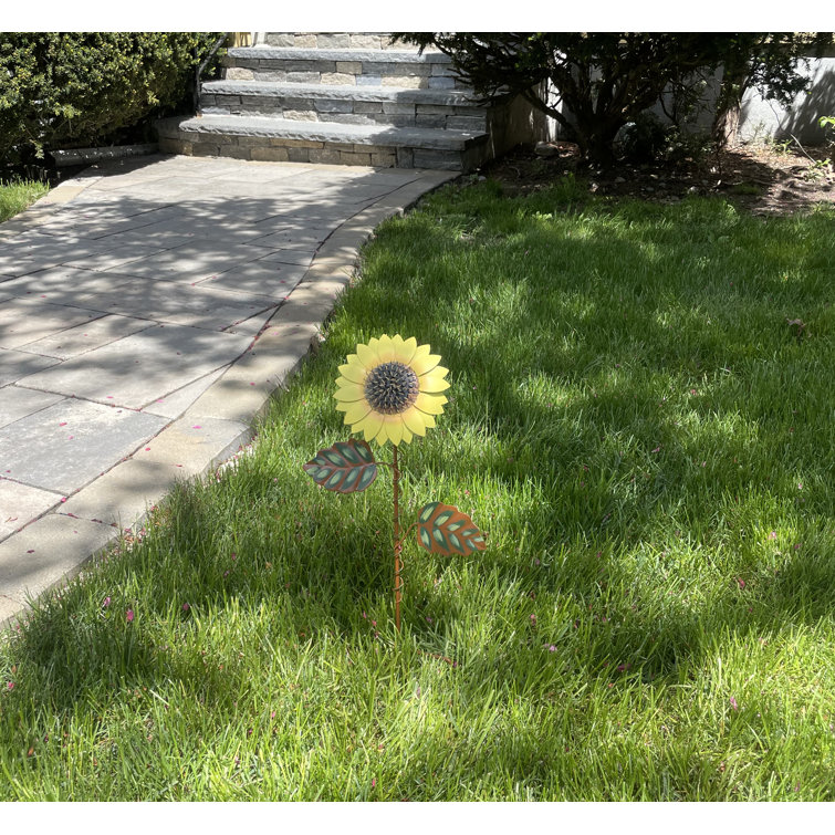Gracie Oaks Metal Wobbly Sunflower Garden Stake | Wayfair
