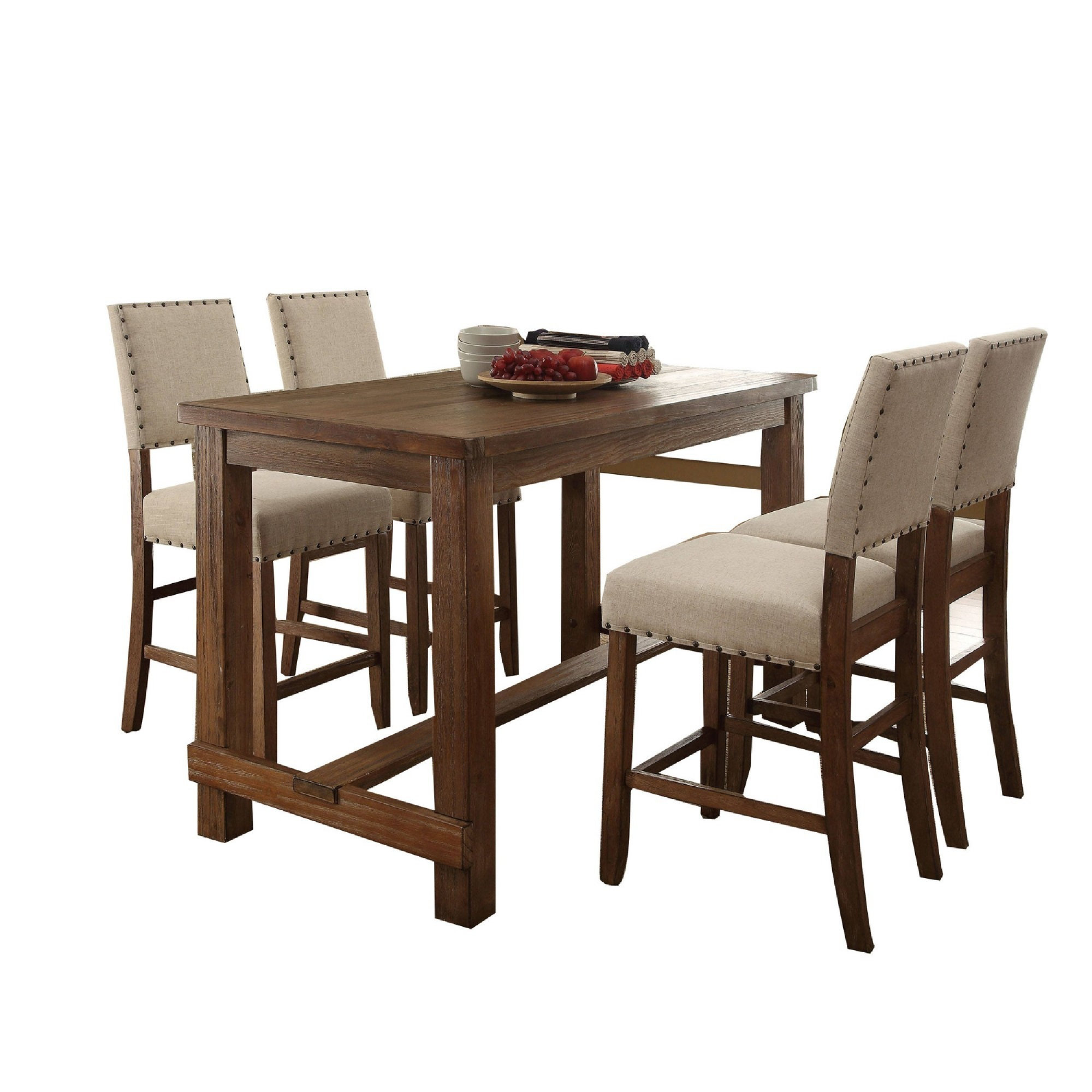 Red Barrel Studio® 4 - Person Counter Height Solid Wood Dining Set ...