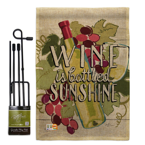 Breeze Decor Wine Is Sunshine Happy Hour and Drinks Impressions 2-Sided ...