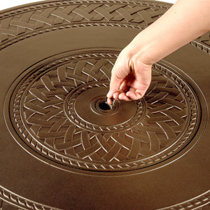 Lark Manor Delrick Round 34 In. X 34 In. Aluminum Propane Fire Pit ...