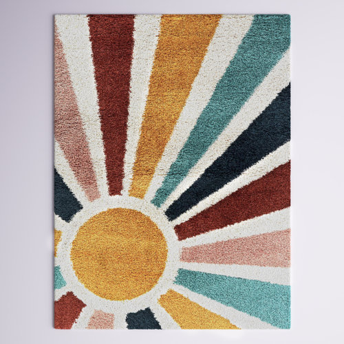 Mack & Milo™ Maust Sunshine Rainbow Shag Rug & Reviews | Wayfair