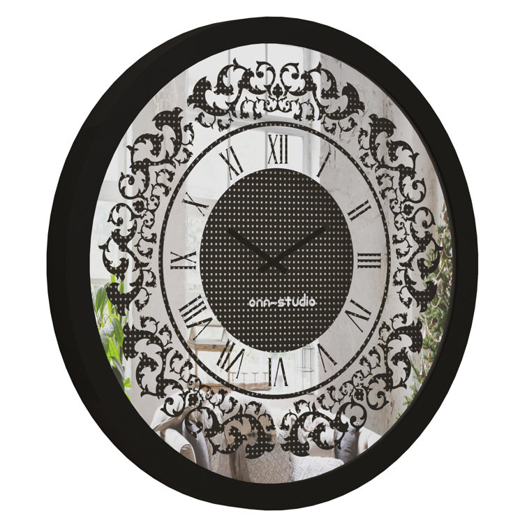 Onn Studio Rhinestone Round Wood Wall Clock | Wayfair.co.uk