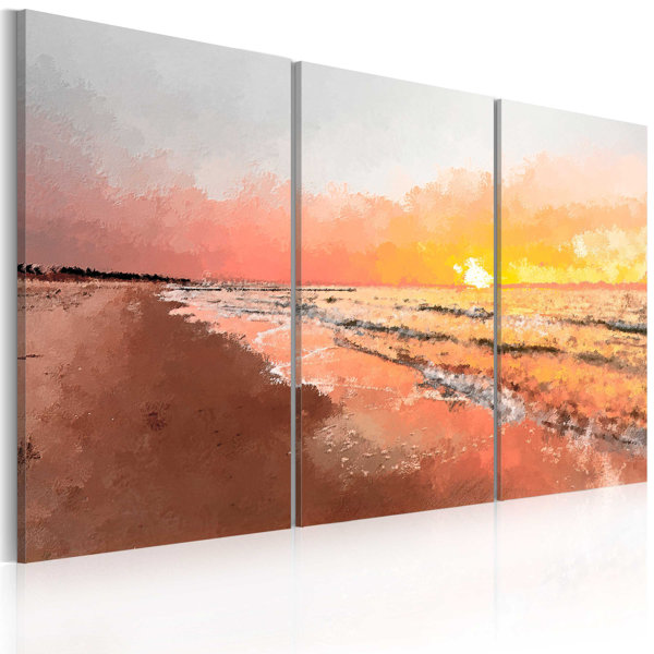 Highland Dunes Baltic Sand - 3 Piece Wrapped Canvas Painting | Wayfair ...