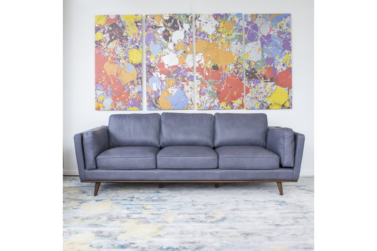 Top 5 Genuine Leather Blue Sofas in 2023 | Wayfair