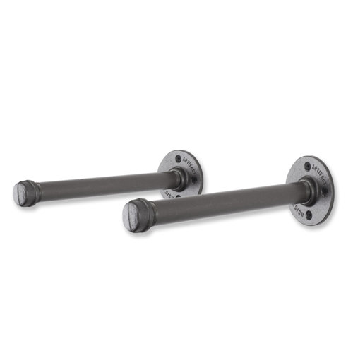 Millwood Pines Set of 4 Pipe Decor Industrial Shelf Brackets 3/4 Inch ...