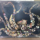 Breakwater Bay Octopus In The Deep Teal Sea Framed On Canvas by Eli ...