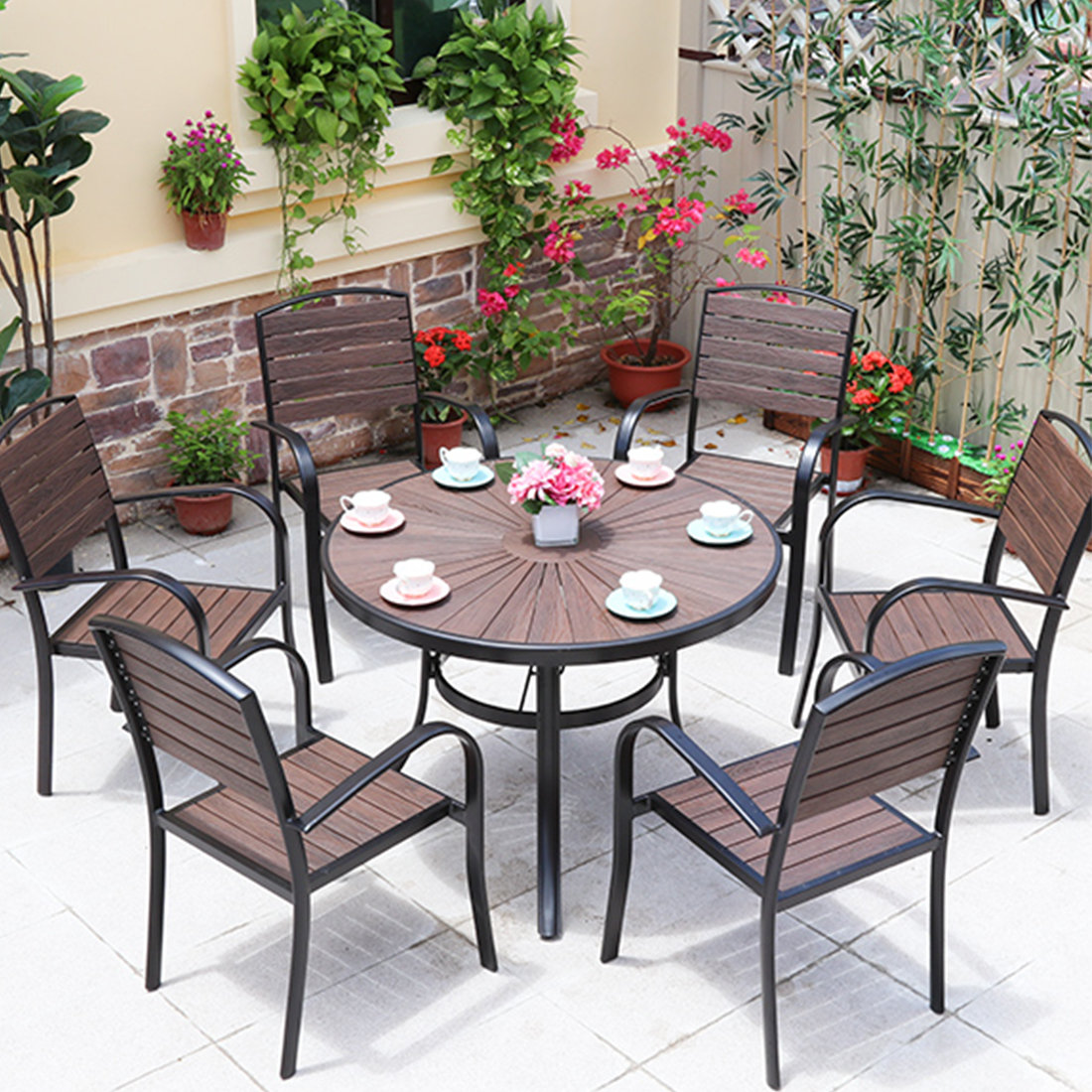 Wildon Home® Jaydon Round 6 - Person Outdoor Dining Set | Wayfair