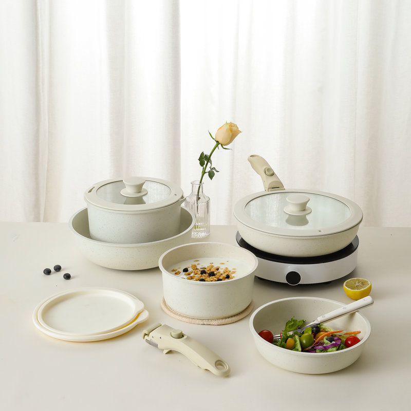 Carote Detachable Handle Nonstick Induction Cookware Set, 11 Piece Oven ...