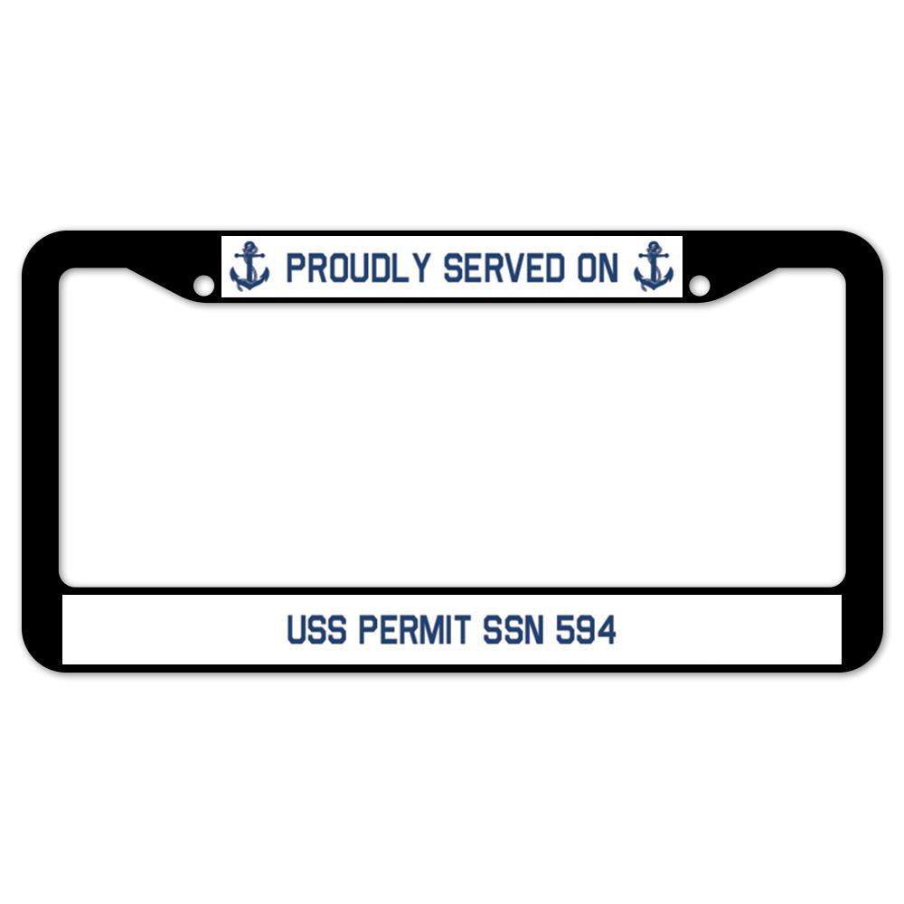 SignMission Proudly Served on USS PERMIT SSN 594 Plate Frame | Wayfair