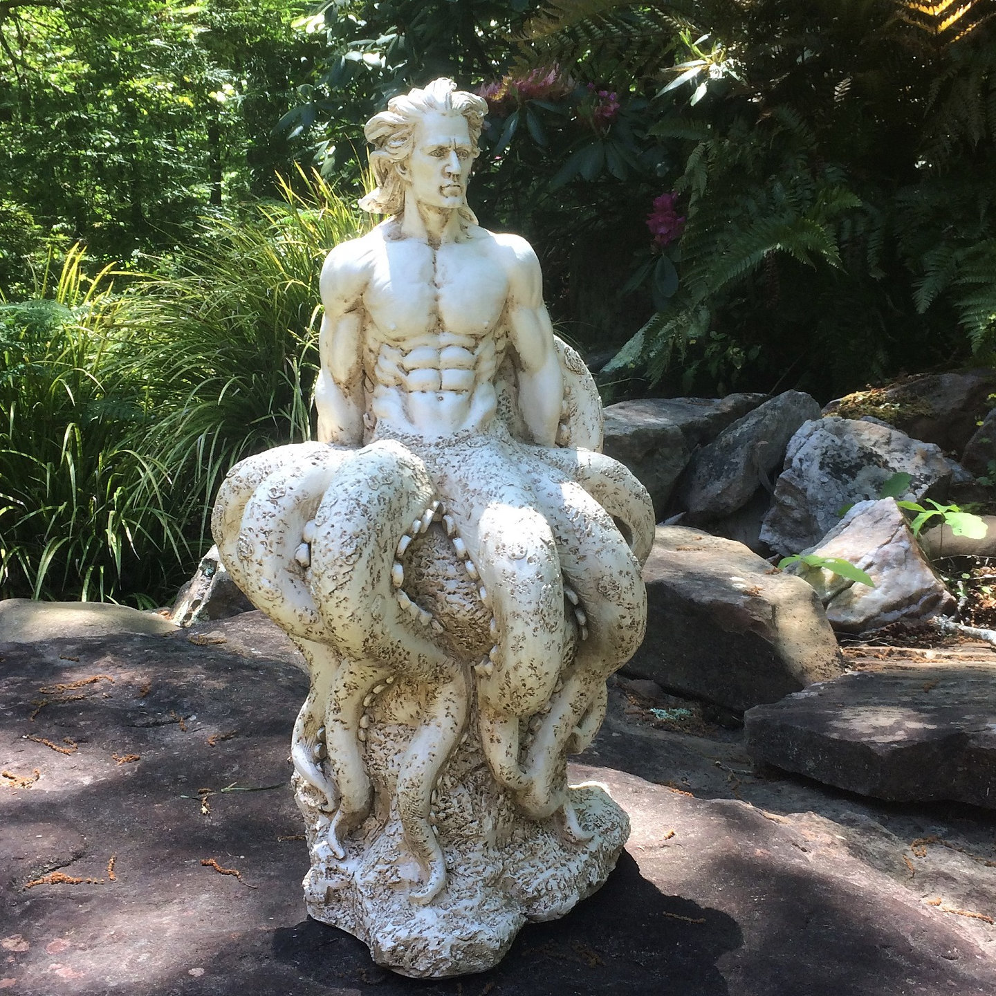 HomeStyles Life's a Beach Octoman Sitting on Coastal Rock Statue ...