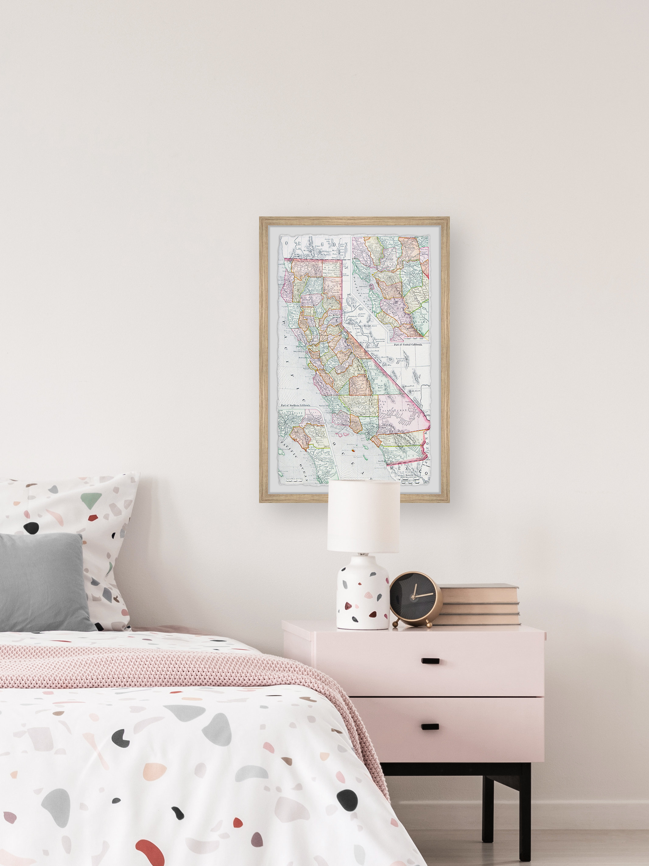 Trinx California Counties Map by - Picture Frame Print | Wayfair