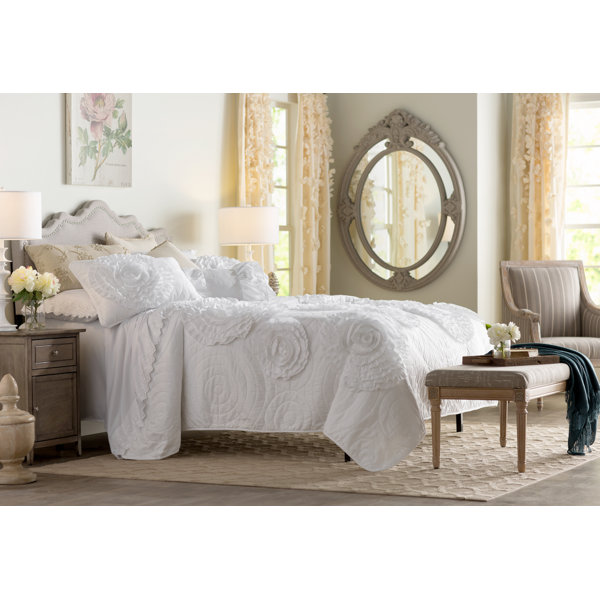 Ophelia & Co. Panneau de rideau simple semi-diaphane floral avec passe ...