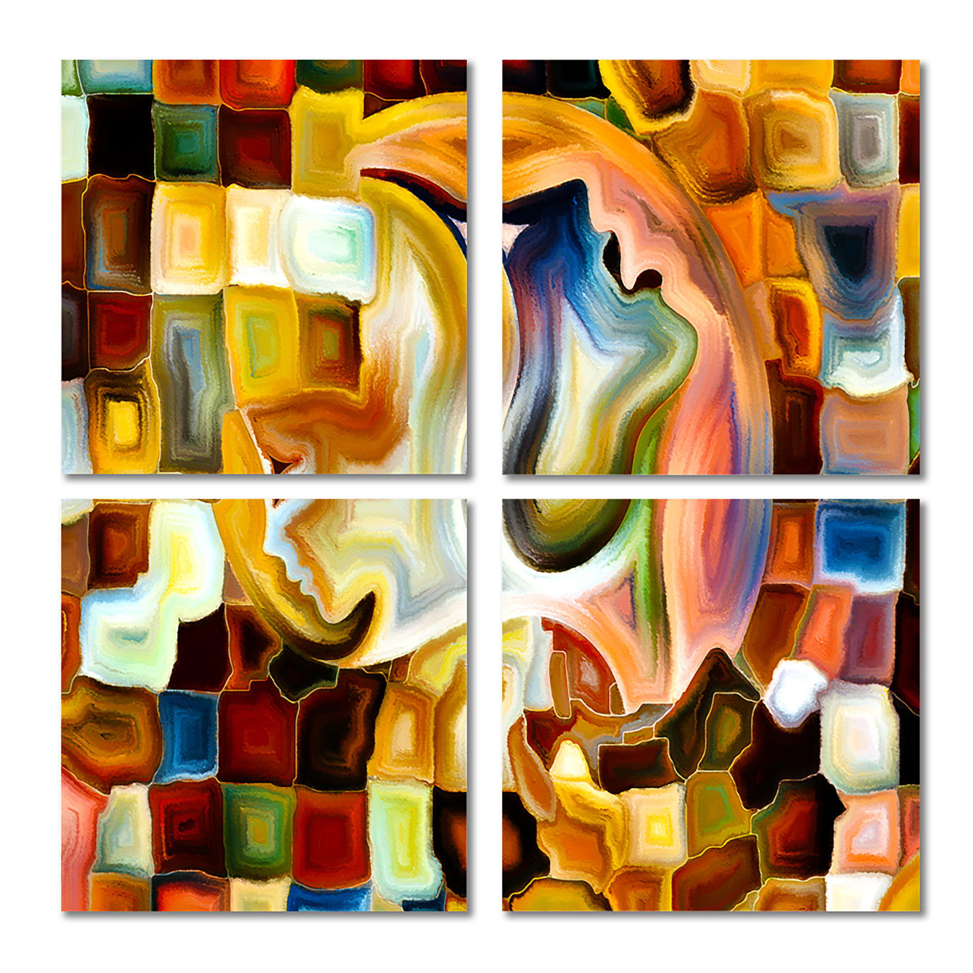 Orren Ellis Way Of Inner Paint - 4 Piece Wrapped Canvas Painting | Wayfair