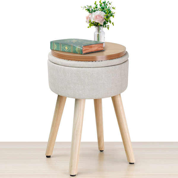 Corrigan Studio® Jhayda 13'' Wide Faux Leather Footstool Ottoman ...