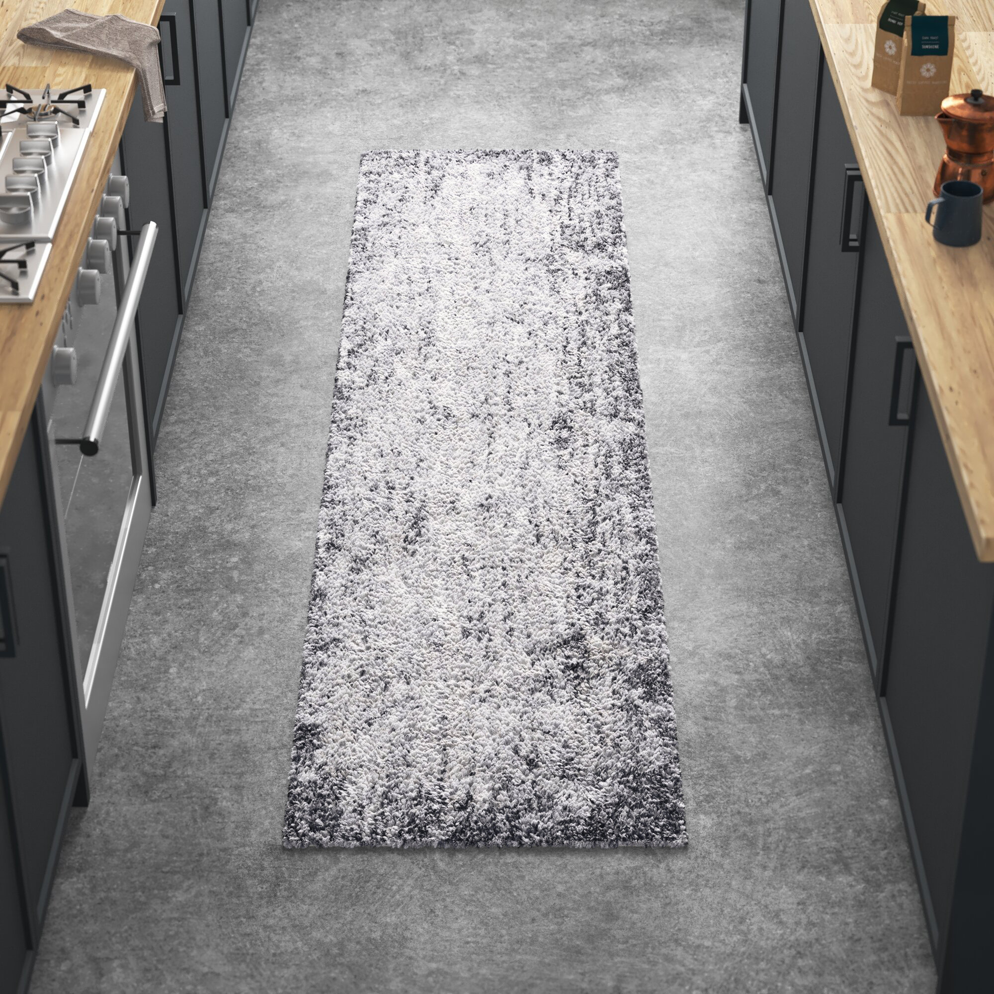 Steelside™ Mena Performance Gray/Ivory Rug | Wayfair