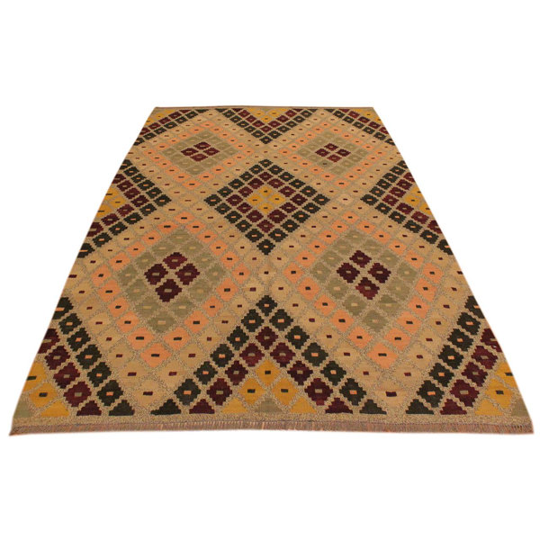 Isabelline One-of-a-Kind Sinclair Handmade Kilim Wool Beige/Marroon ...