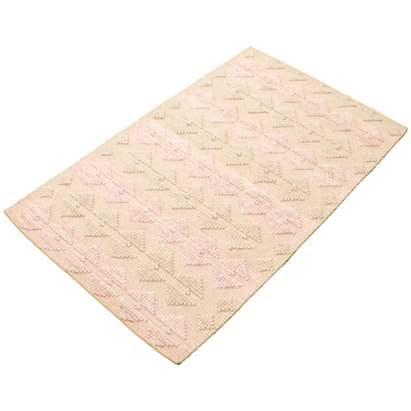 Foundry Select Handmade Wool Pink/Beige Rug | Wayfair