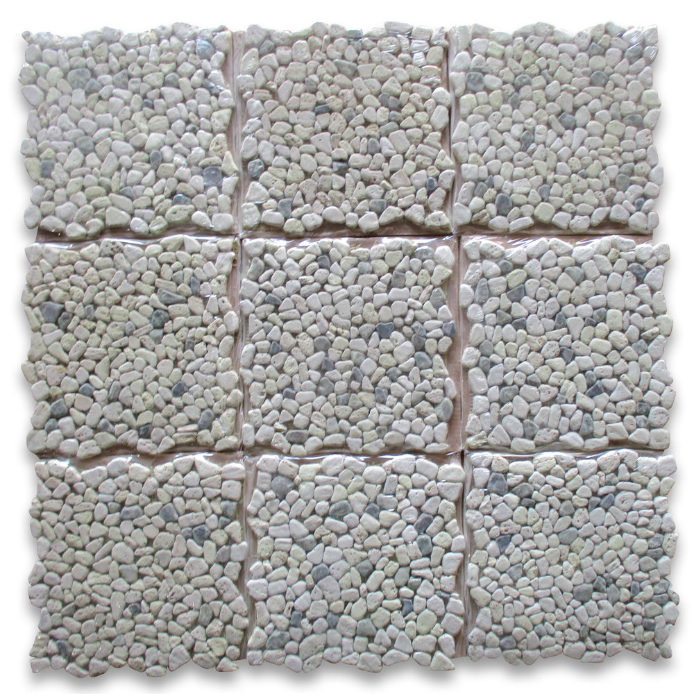 Marble Online 12" x 12" Marble Mosaic Pebbles Wall & Floor Tile | Wayfair