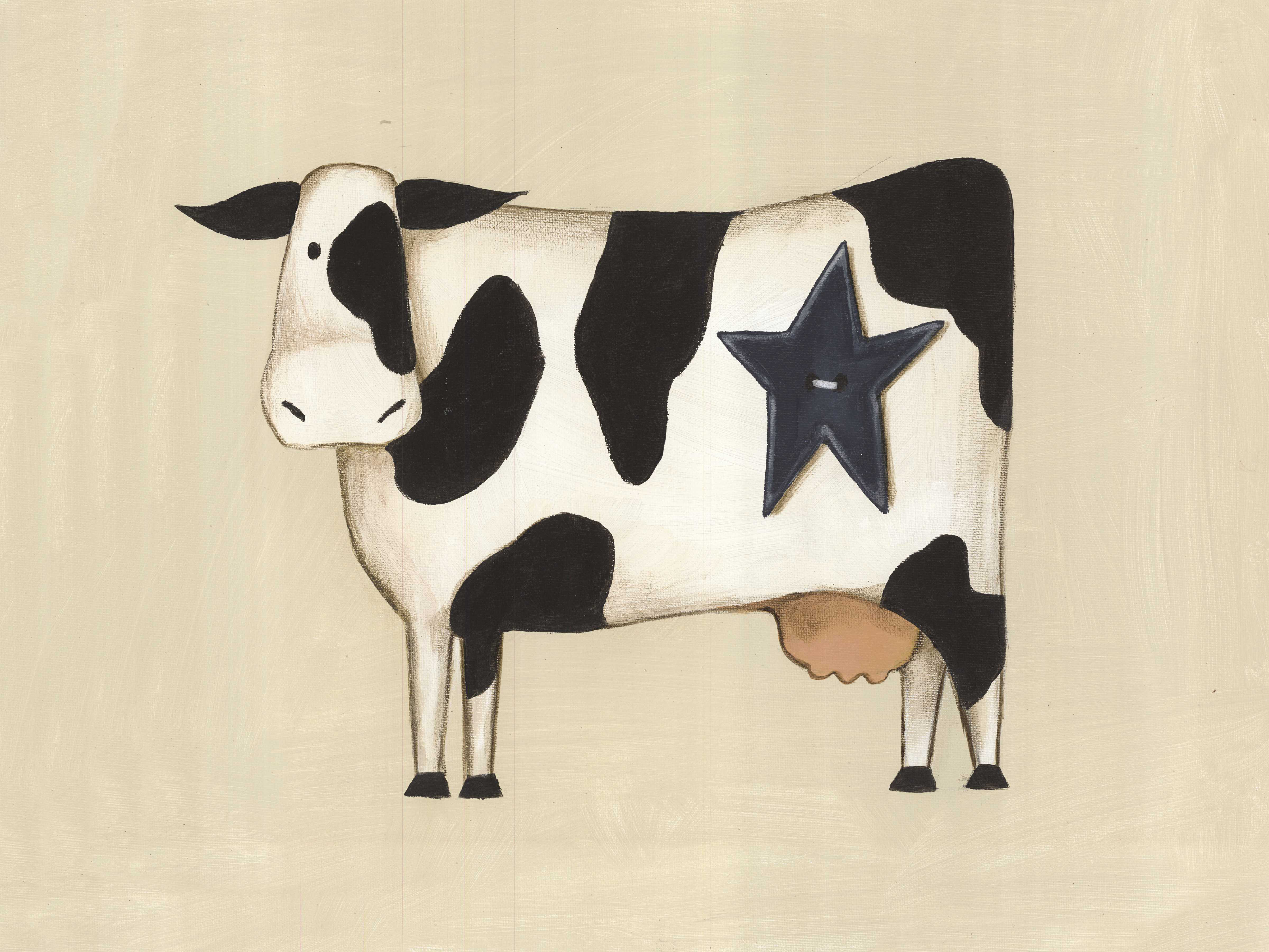 August Grove® Happy Cow - Wrapped Canvas Print | Wayfair