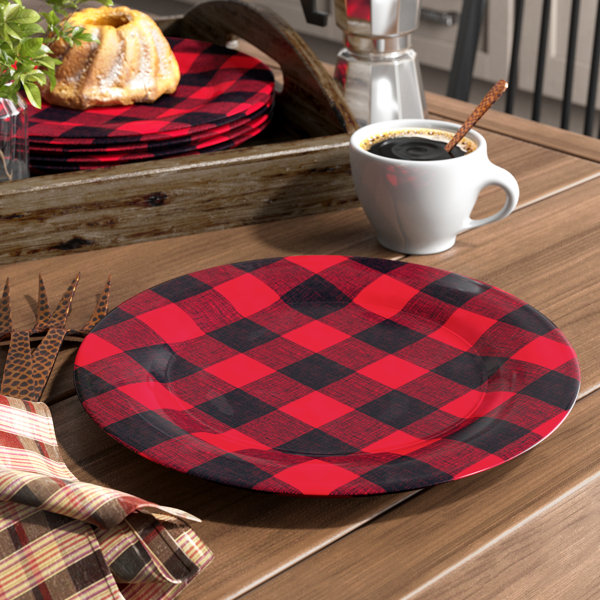 Loon Peak® Outten Vintage Lodge Buffalo Check 10.5" Melamine Dinner ...