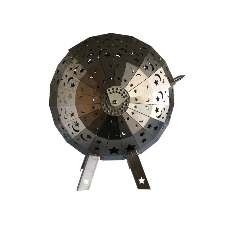 Borough Wharf Mobean 60Cm H x 60Cm W Stainless Steel Wood Burning ...