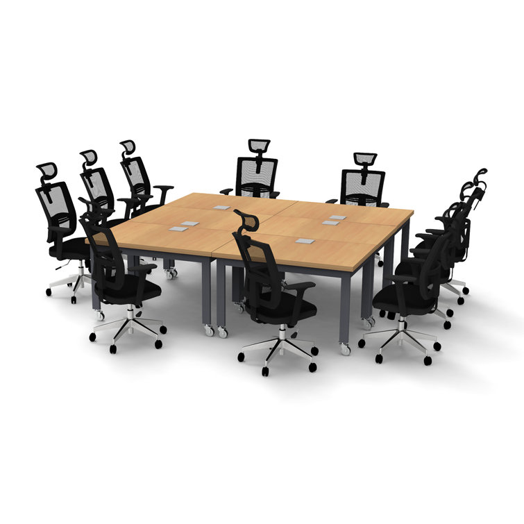 Hokku Designs Pockerley 10 Person Conference Meeting Table Complete 6 ...