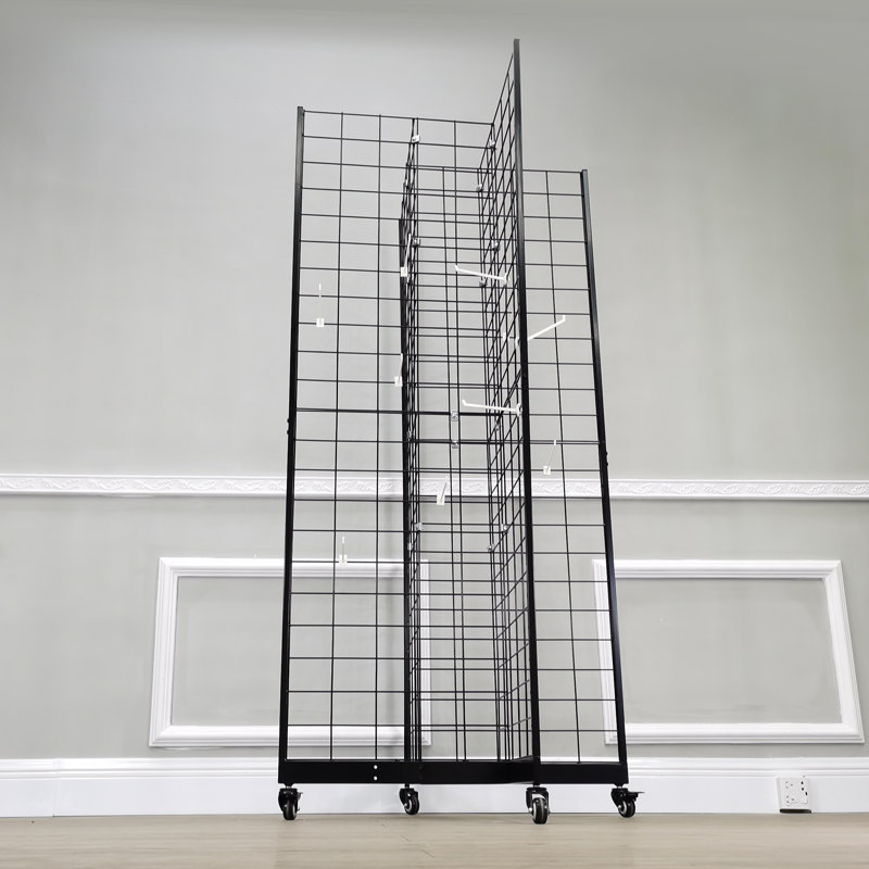 Rebrilliant Four-Sided Gridwall Display Rack Black 33.5X33.5X70" 3X4 ...
