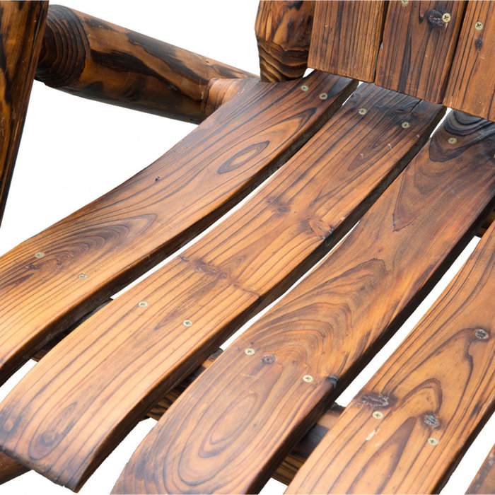 Millwood Pines Gwen Solid Wood Double Adirondack Chair with Table ...