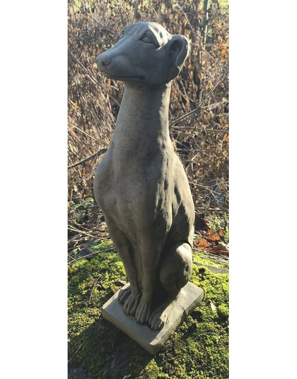 Marlow Home Co. Shuaib Stone Garden Greyhound Whippet Dog Forward ...