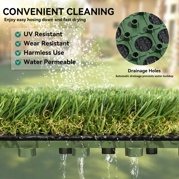 Edrosie Inc 12" x 12" Artificial Grass Turf Panels | Wayfair