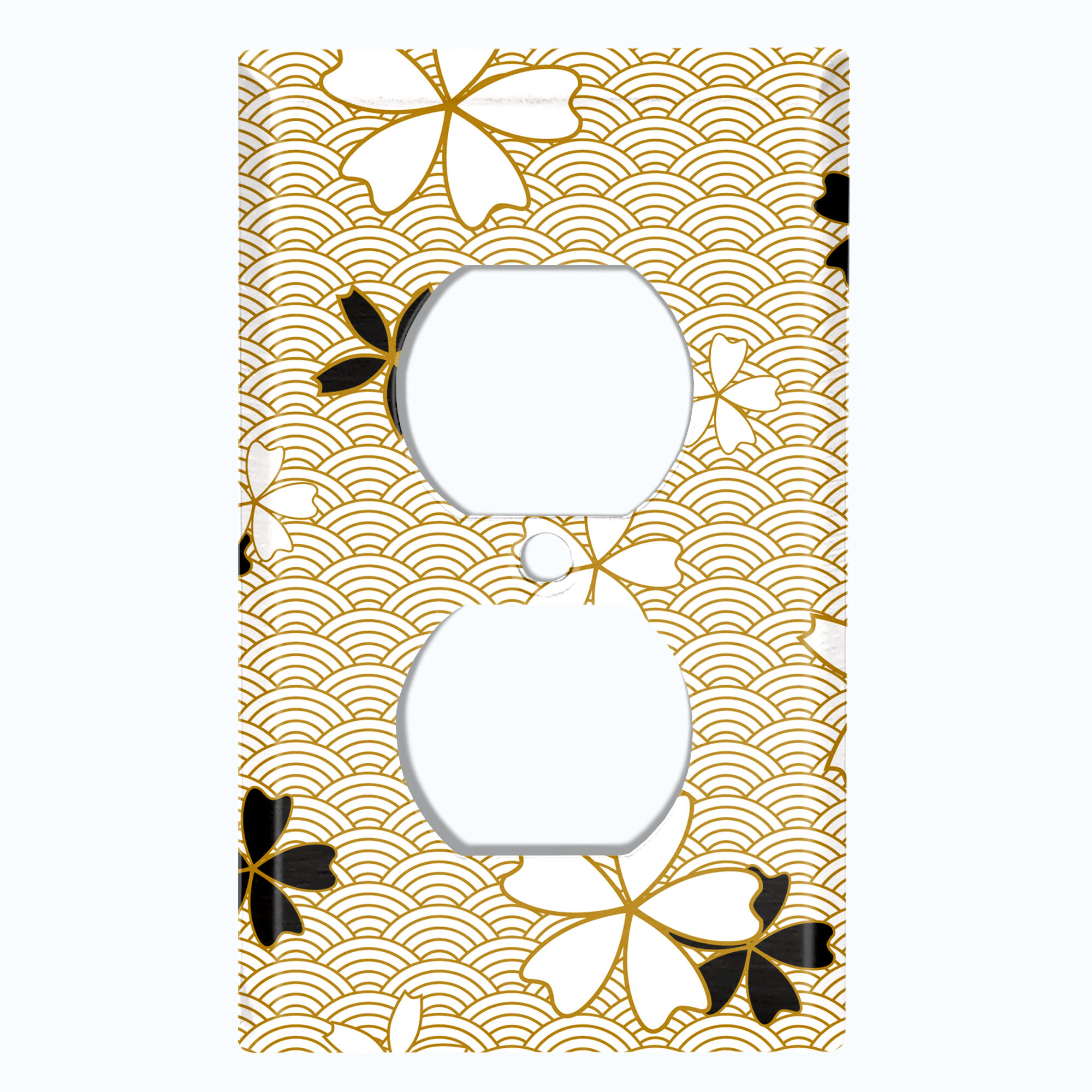 WorldAcc Metal Light Switch Plate Outlet Cover (Japanese Pattern Flower ...