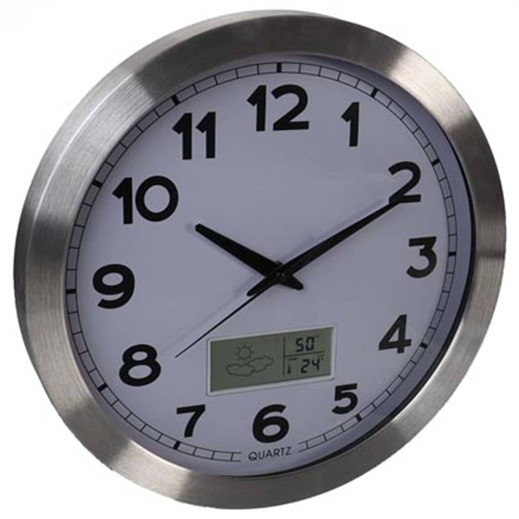 Ebern Designs Perel Wall Clock 35cm White/Sliver | Wayfair.co.uk