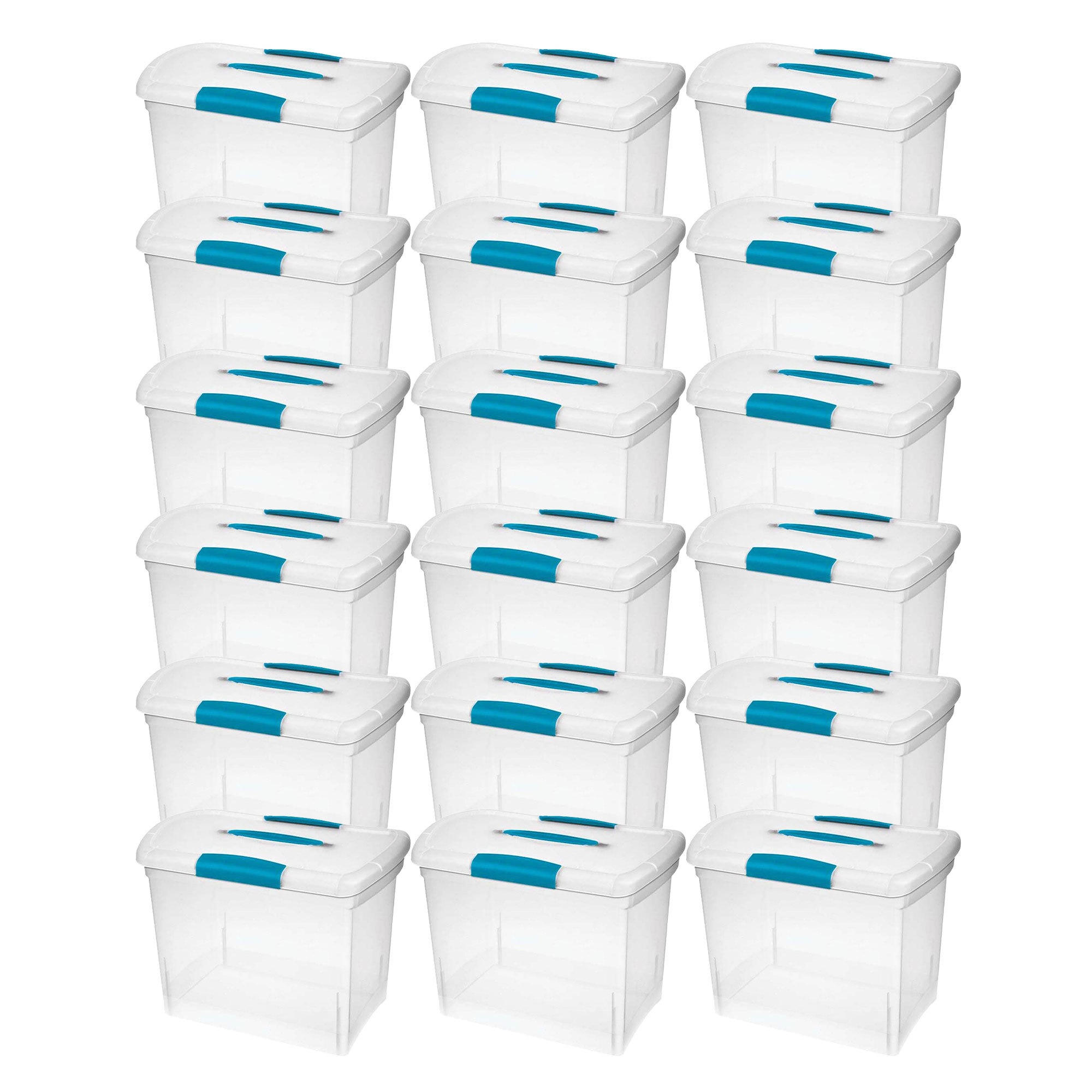 Sterilite Large Nesting ShowOffs Portable Clear File Box with Latches ...