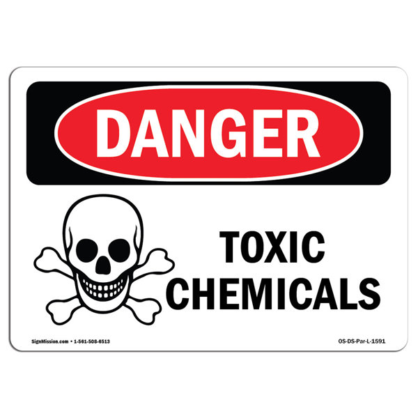 SignMission 1591_OSHA Danger Sign - Toxic Chemicals | Heavy Duty Sign ...
