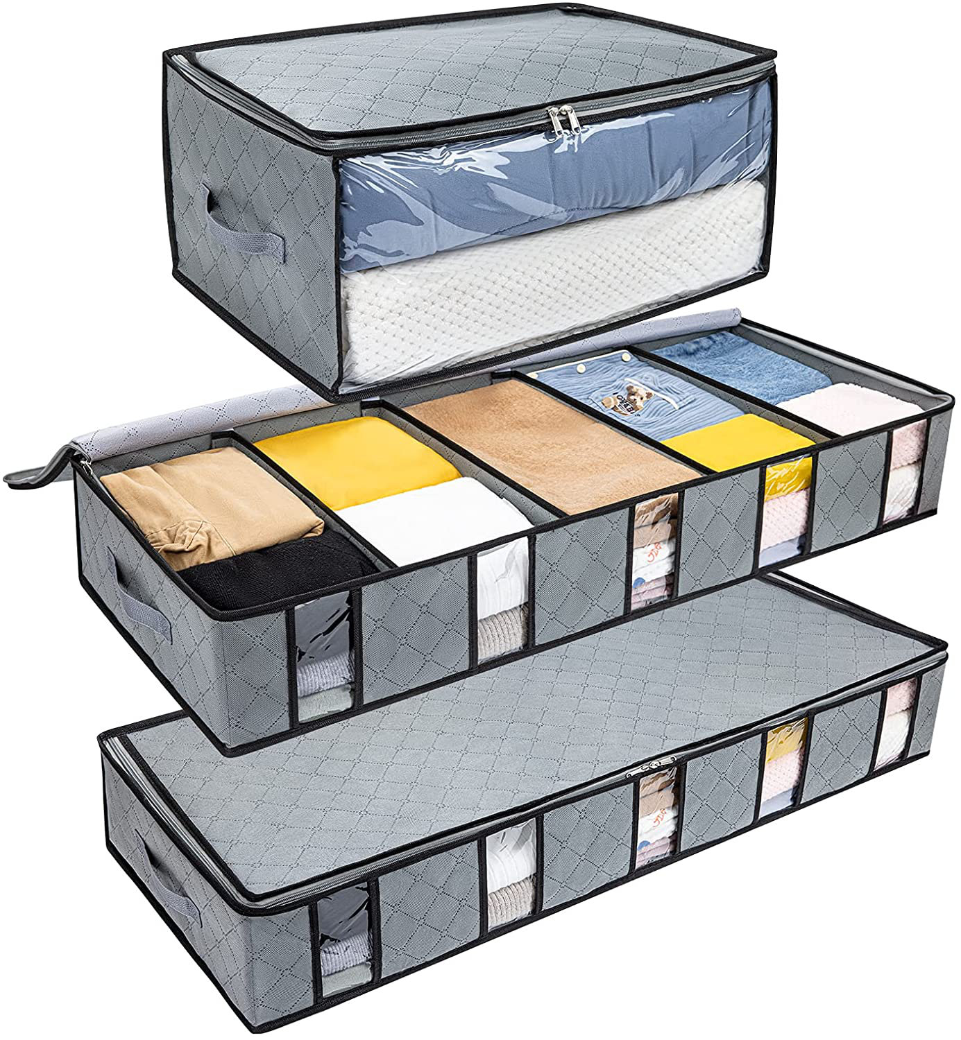 Latitude Run® 3 Piece Fabric Underbed Storage Set | Wayfair