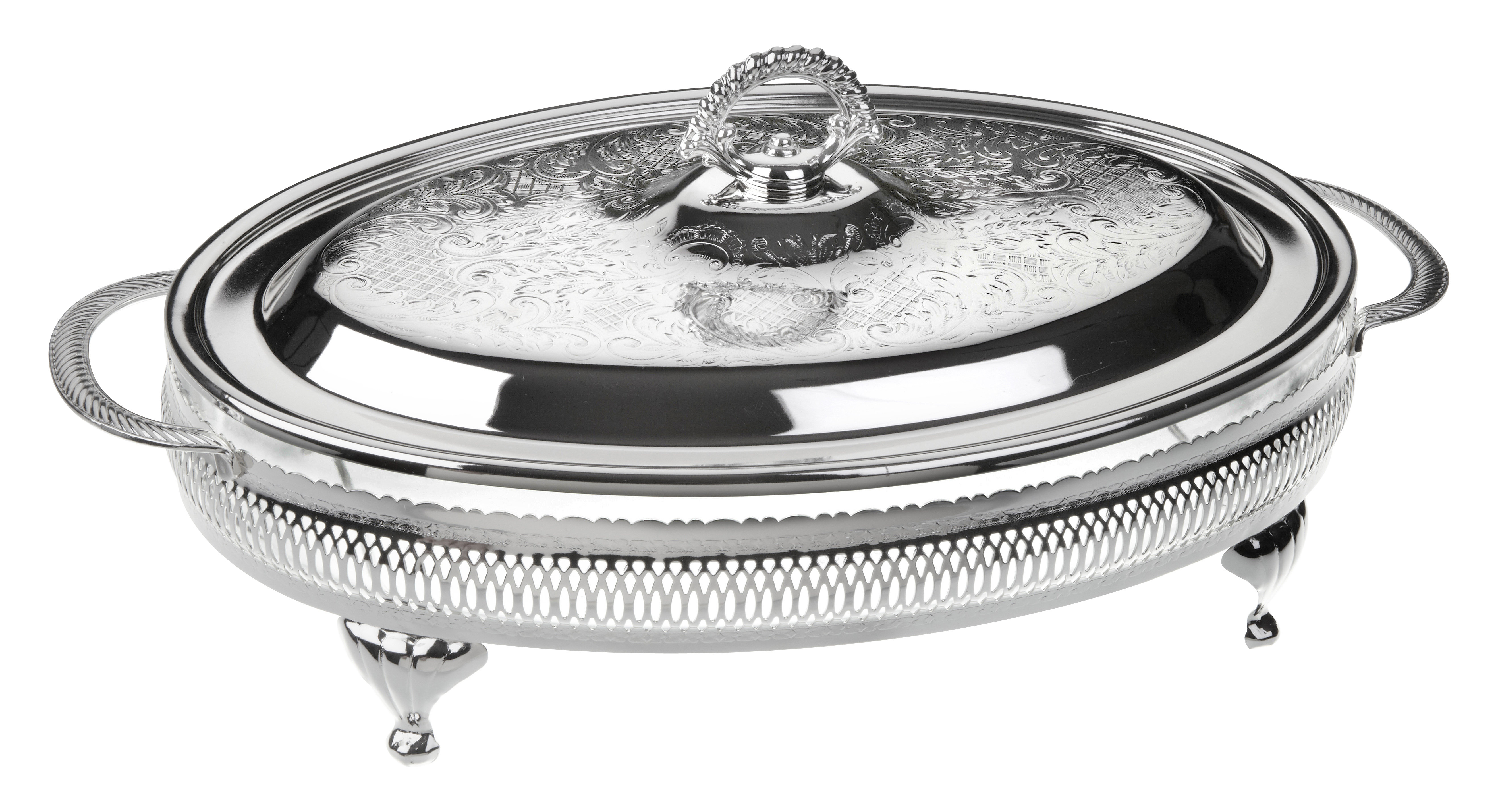 Corbell Silver Company Queen Anne Silver Plated Oval Casserole with Lid ...