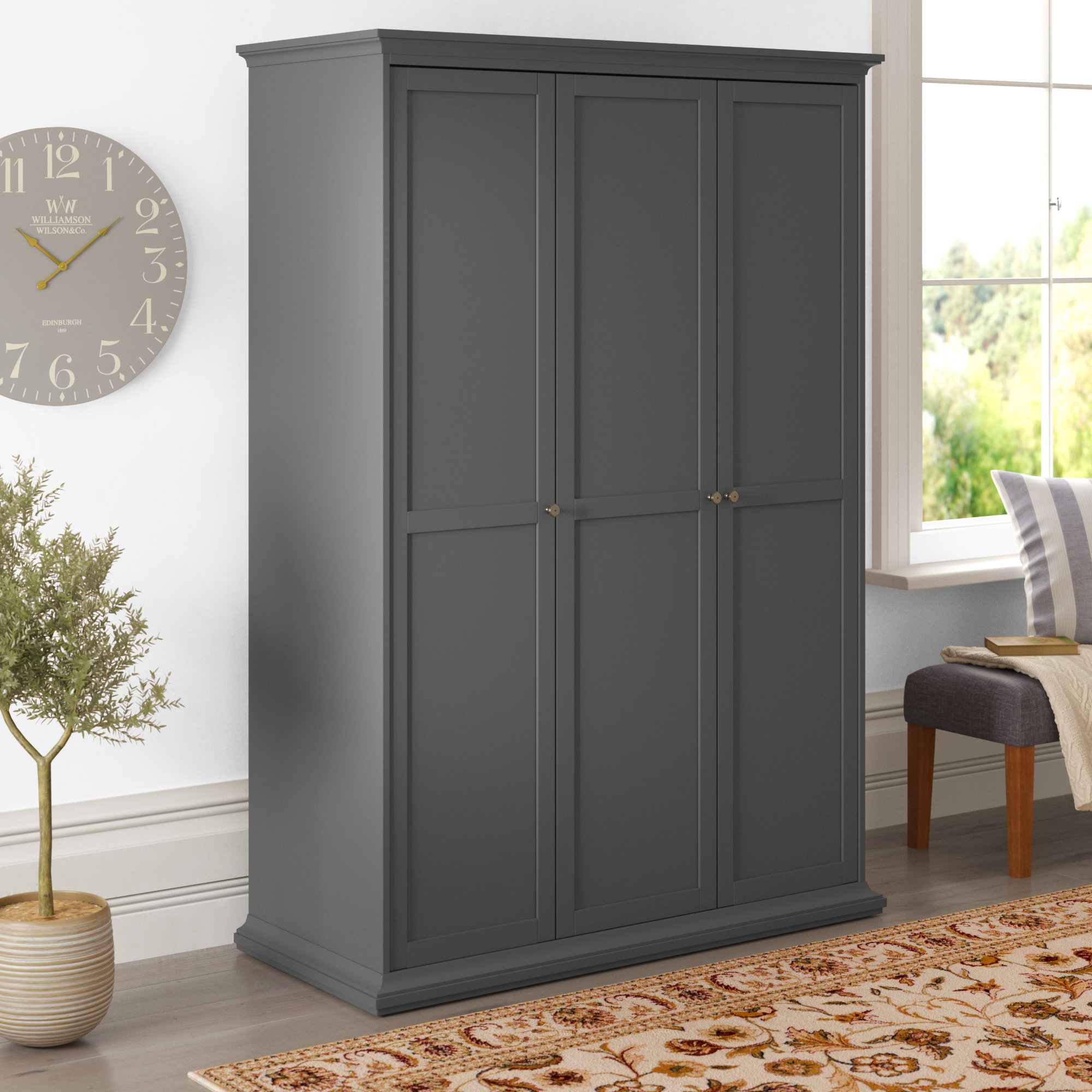 August Grove Woodburn 3 Door Manufactured Wood Wardrobe | Wayfair.co.uk