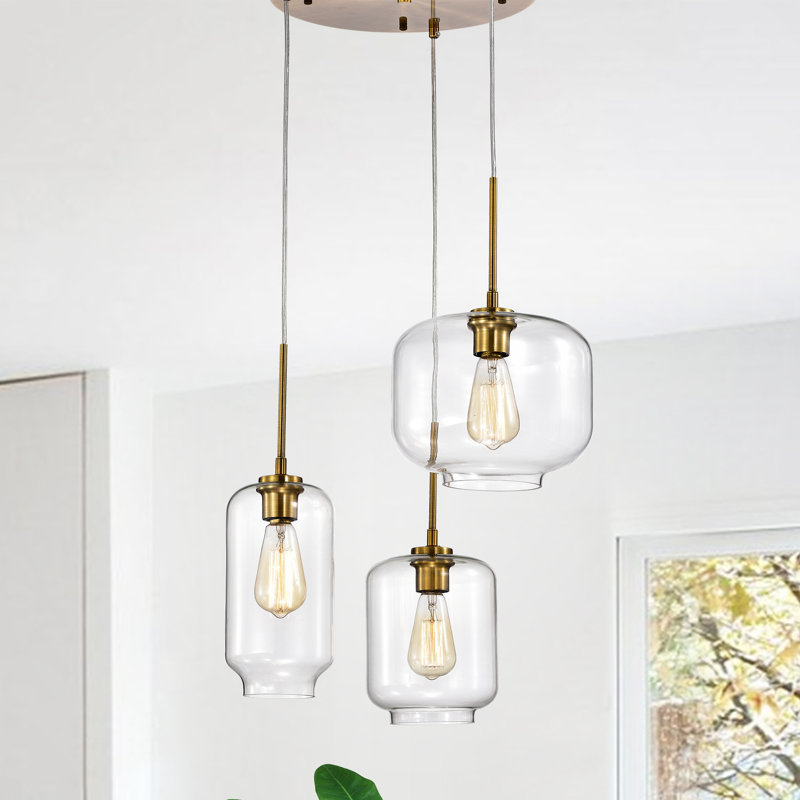 Wrought Studio Schulte 3 - Light Cluster Jar Pendant & Reviews | Wayfair