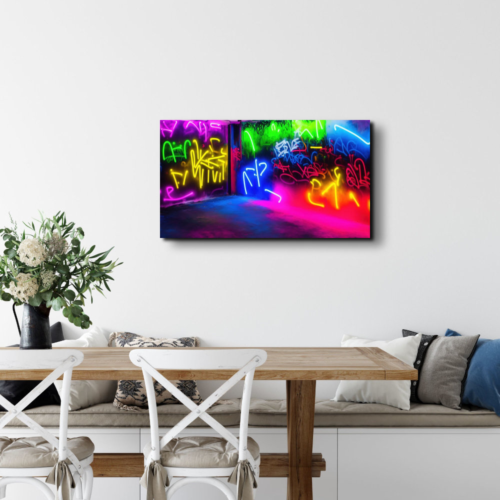 ATX Art Group LLC Subway Neon Graffiti Box by - Wrapped Canvas Graphic ...