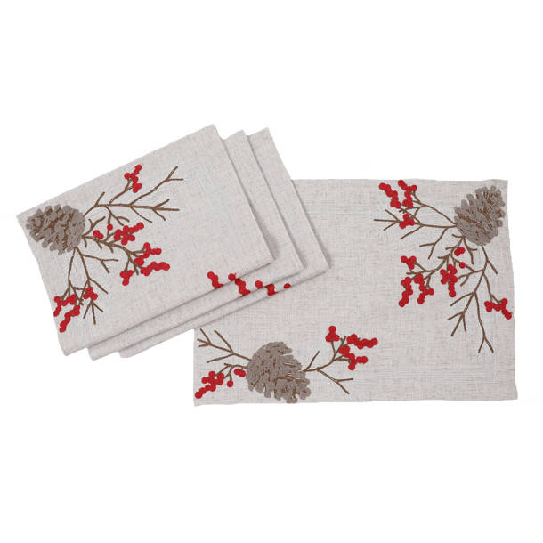 The Holiday Aisle® Rectangular Christmas Polyester Table Runner ...