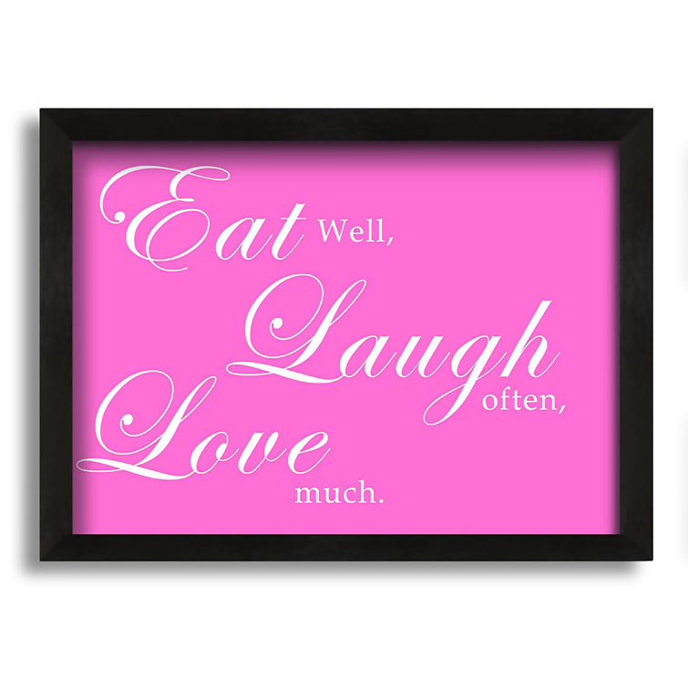 August Grove Eat Laugh Love - Picture Frame Typography on Canvas ...