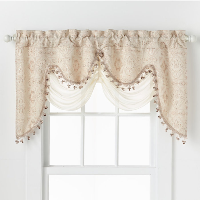 Astoria Grand Munsell Damask Swag 56'' Window Valance & Reviews | Wayfair