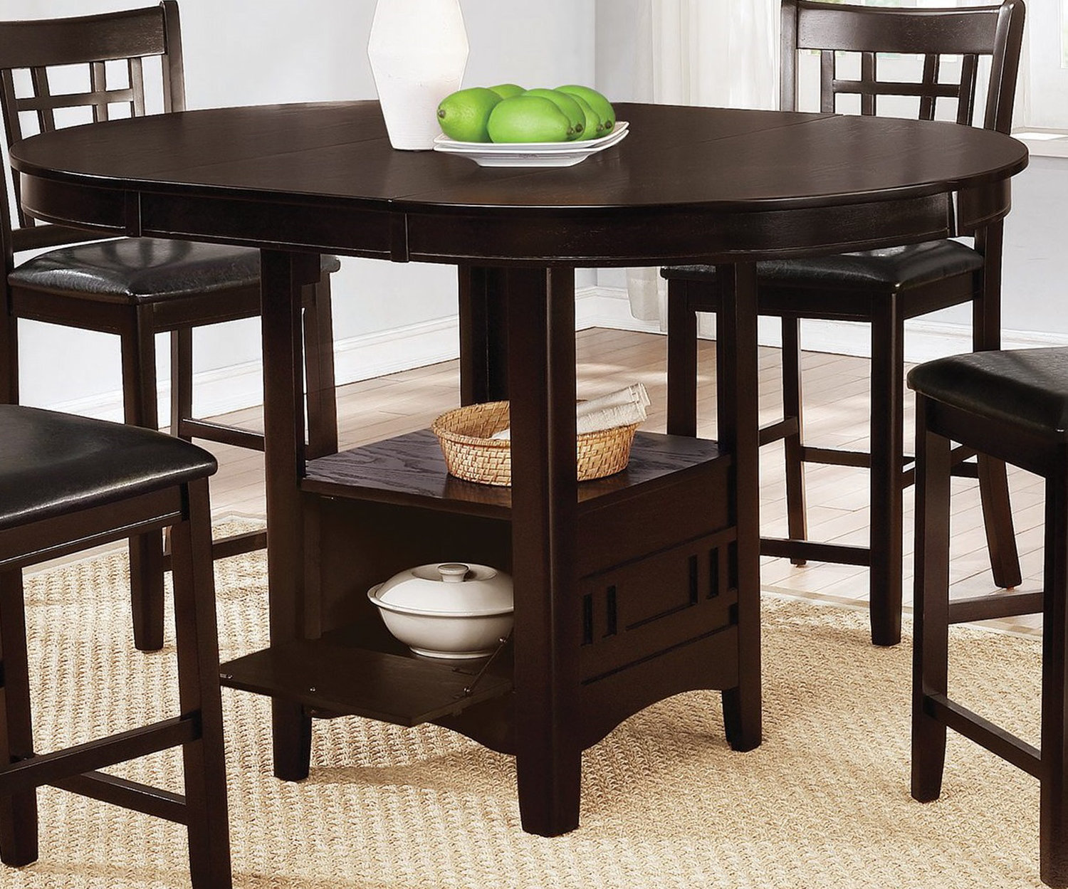 Red Barrel Studio® Counter Height Extendable Pedestal Dining Table ...