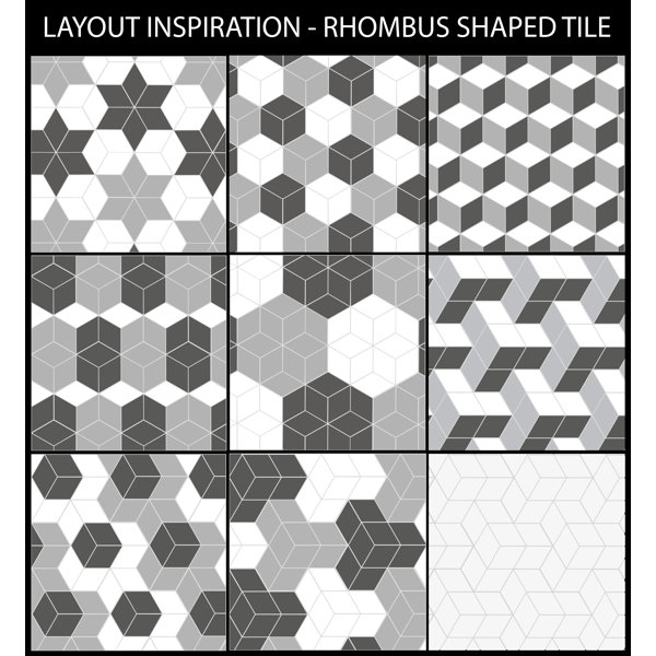 Merola Tile Rhombus Smooth 6" x 10" Porcelain Wall & Floor Tile ...